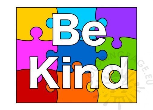 Be kind Colorful illustration printable | Coloring Page
