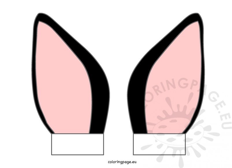 Black Cartoon Pattern Cat Ears Printable Coloring Page