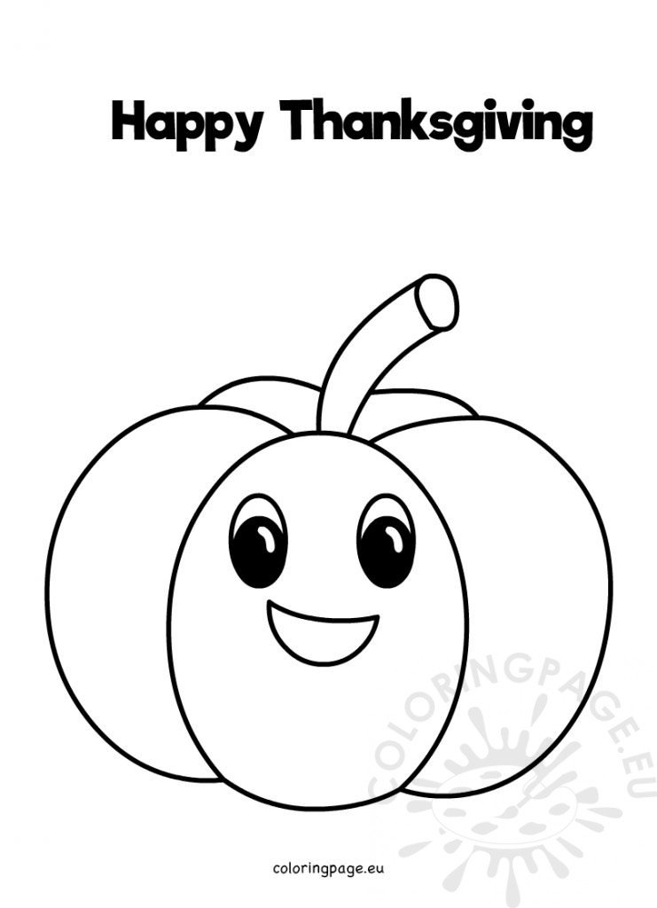 Happy Thanksgiving day pumpkin illustration | Coloring Page