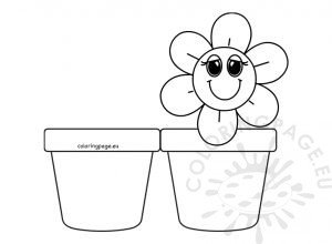 Vase with cute flower card printable | Coloring Page