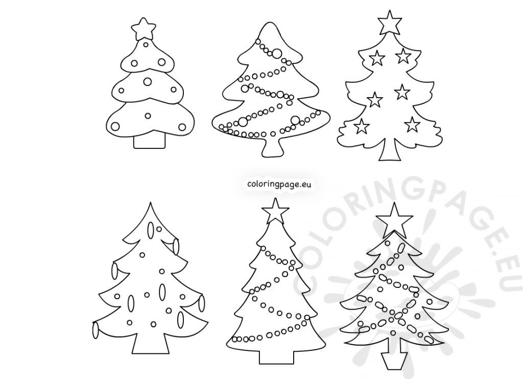 Xmas trees template Small Christmas Trees | Coloring Page