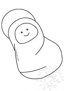 Baby Jesus Christmas Nativity template | Coloring Page