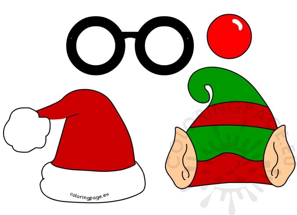 Christmas Photo Props Printable DIY | Coloring Page