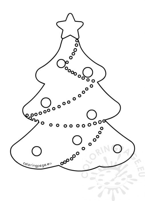 Rounded Xmas Tree | Coloring Page