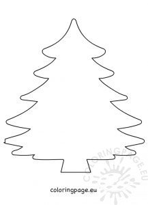 Big Pine tree Christmas shape | Coloring Page