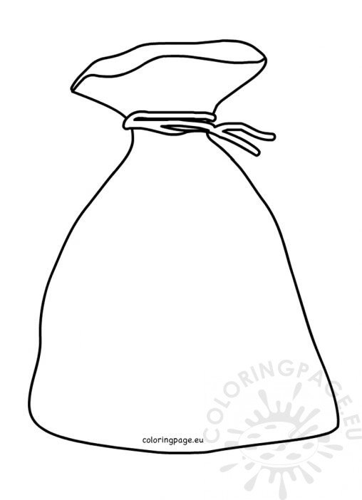 Santa Claus sack template Christmas paper craft | Coloring Page