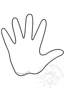 Hand Left template clip art | Coloring Page