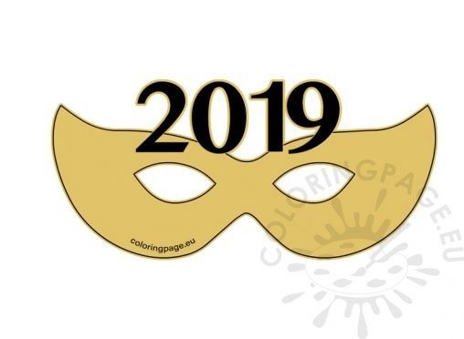 Printable Paper Party Eye Mask 2019 | Coloring Page