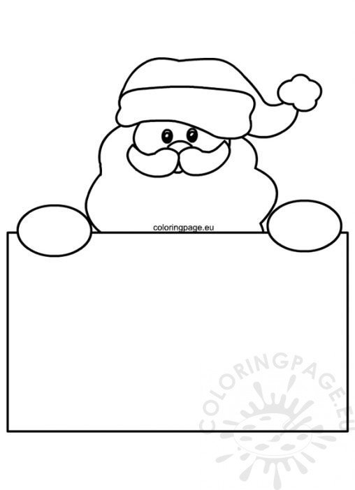 Christmas card template with Santa Claus | Coloring Page