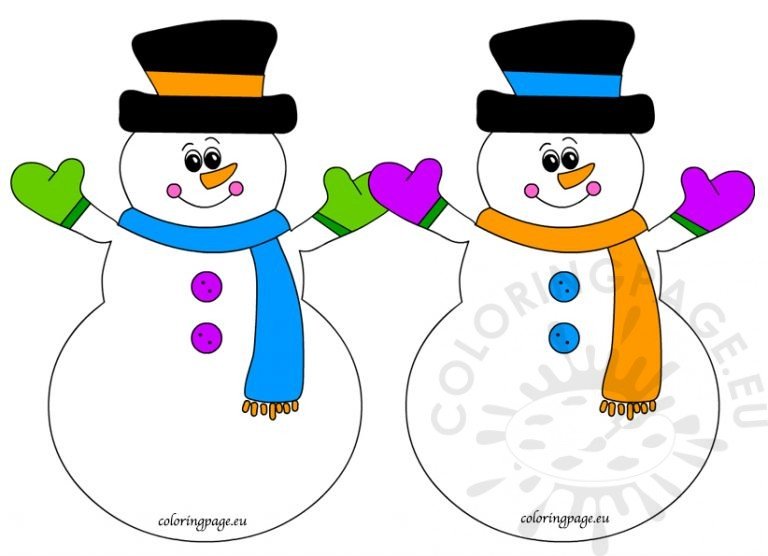 Snowman Paper Garland Banner printable | Coloring Page