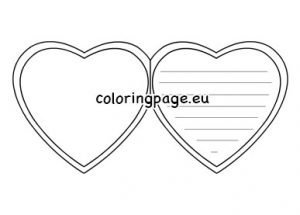 Valentine Craft Heart Card template | Coloring Page