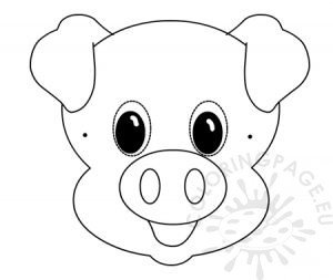 Pig paper mask template Kids crafts | Coloring Page