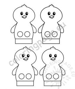 Baby Chick Finger Puppet pattern printable | Coloring Page