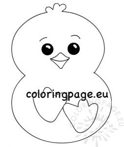 Print preschool Cute little easter chick | Coloring Page