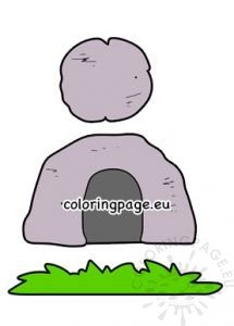 Empty tomb Religious Easter Craft | Coloring Page