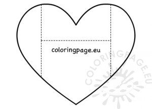 Valentine Folding heart envelope printable | Coloring Page