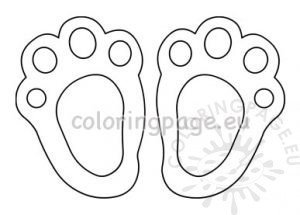 Easter Bunny Paw Print Template large | Coloring Page