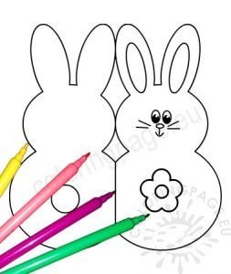 Printable Bunny Easter card paper | Coloring Page