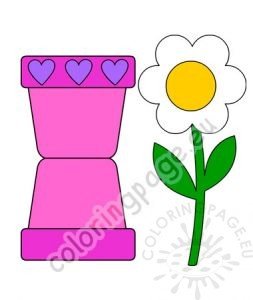 Mother's Day Flower Pot Shaped Card | Coloring Page