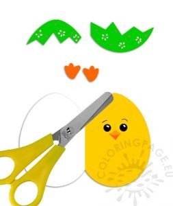 Hatching Chick Easter Card craft | Coloring Page
