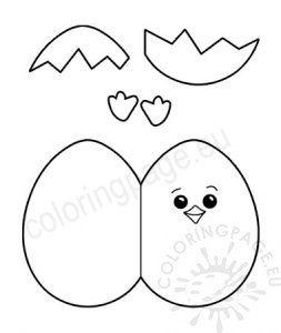 Easter Egg Chick Craf Craft template | Coloring Page