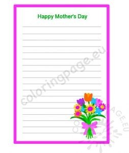Mother's Day Letter Writing Paper | Coloring Page