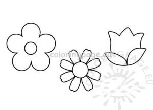 Spring flowers coloring sheet preschool | Coloring Page