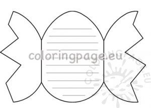 Cracked Easter Egg card template | Coloring Page