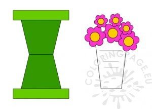 Flower Pot Shaped Card printable | Coloring Page