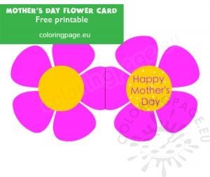 Flower shaped Mother's Day paper card | Coloring Page