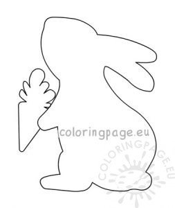 Rabbit with carrot Easter craft template | Coloring Page