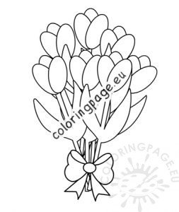 Mother's Day card Tulips bouquet printable | Coloring Page