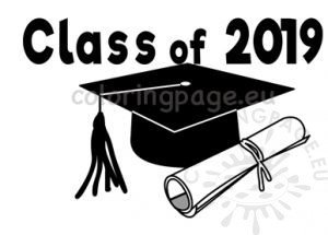 Graduation Cap 2019 Clip Art printable | Coloring Page