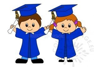Kindergarten Graduation Caps And Gowns | Coloring Page