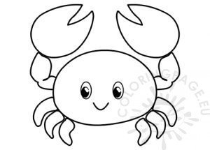 Cute smiling crab | Coloring Page