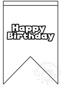 Happy Birthday Flag Banner | Coloring Page
