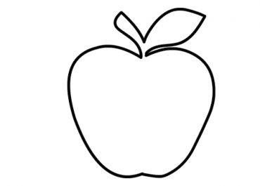 Printable Apple outline shape | Coloring Page