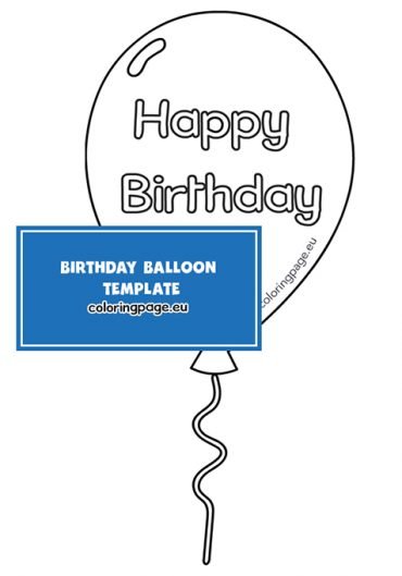Birthday Balloon Template PDF | Coloring Page