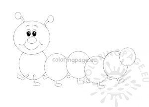 Caterpillar trace line worksheet | Coloring Page
