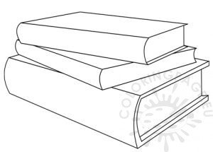 Three closed books coloring page | Coloring Page
