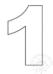 Cut Out Number 1 Free | Coloring Page
