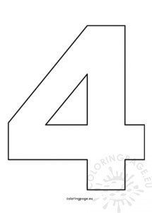 Cut Out Number 4 | Coloring Page