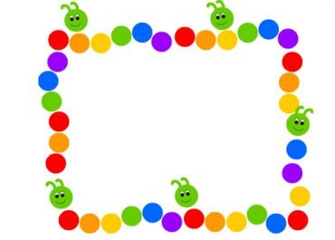 Colored frame with caterpillar | Coloring Page