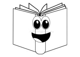Cartoon open book happy | Coloring Page