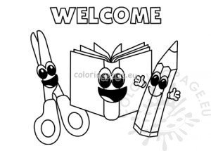 Welcome sign Back to School | Coloring Page