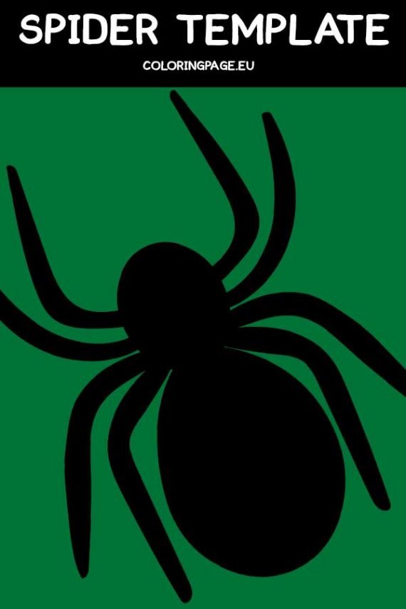 Black Spider template pdf | Coloring Page