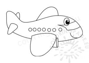 Cartoon Air Plane | Coloring Page