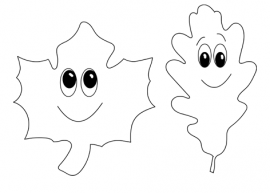Leaves with smiley faces – Coloring Page