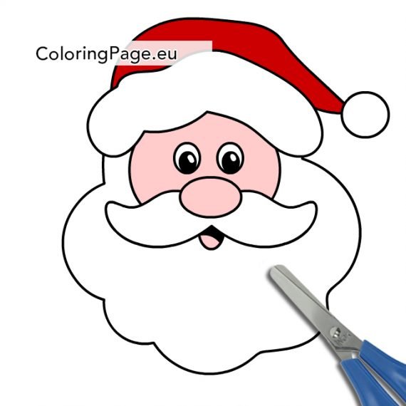 Happy Santa Claus Face pdf | Coloring Page