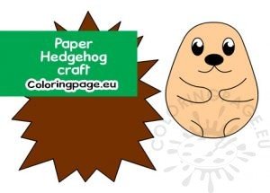Paper Hedgehog craft free | Coloring Page